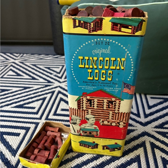 Lincoln Logs | Toys | Vintage Original Lincoln Logs Set Extra Pieces ...